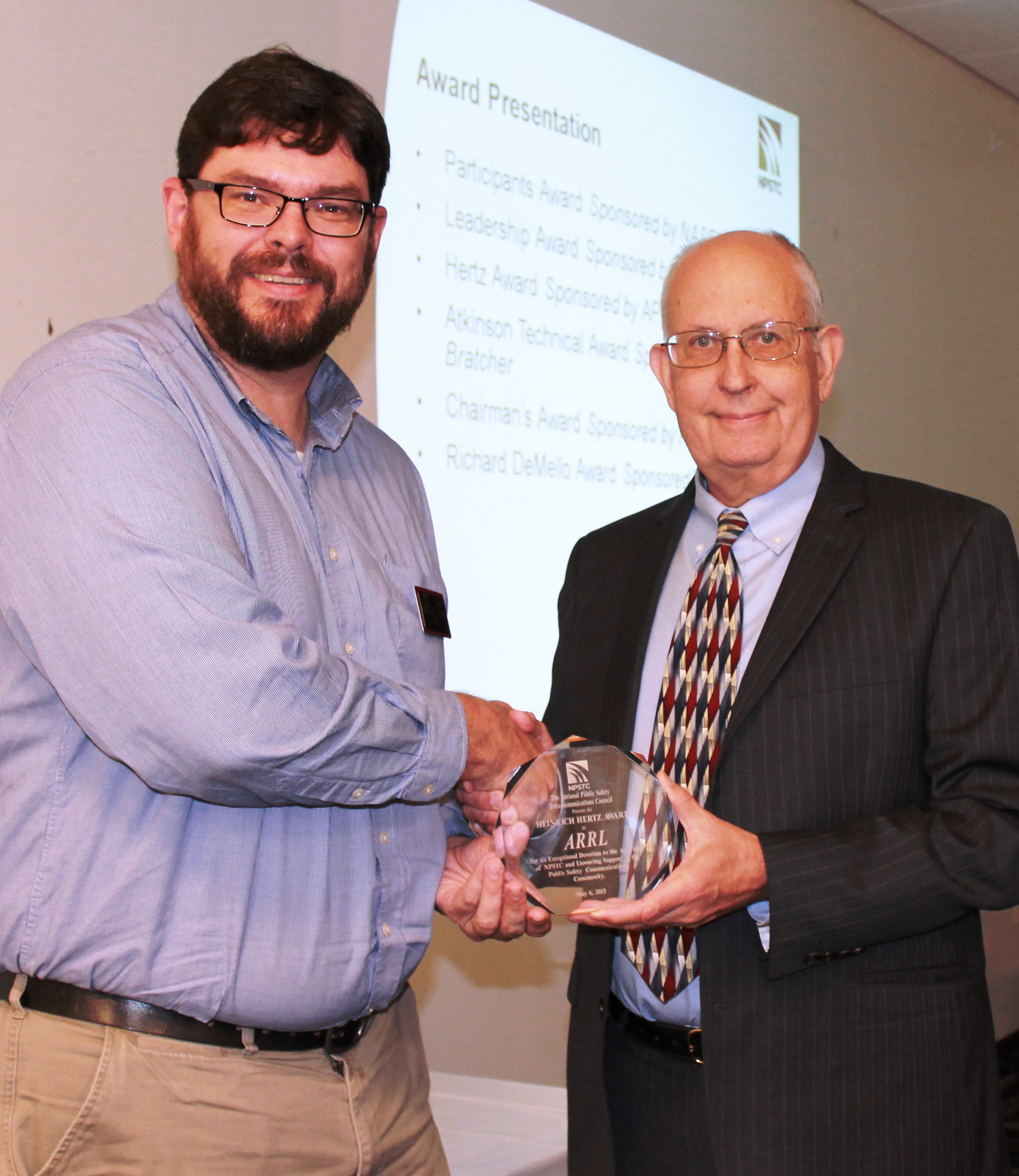 ARRL Receives NPSTC Hertz Award